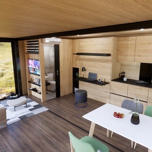 Folding Container House Plan 4.5m X 6m - Modern Floor Plans, 1 Bedroom ...