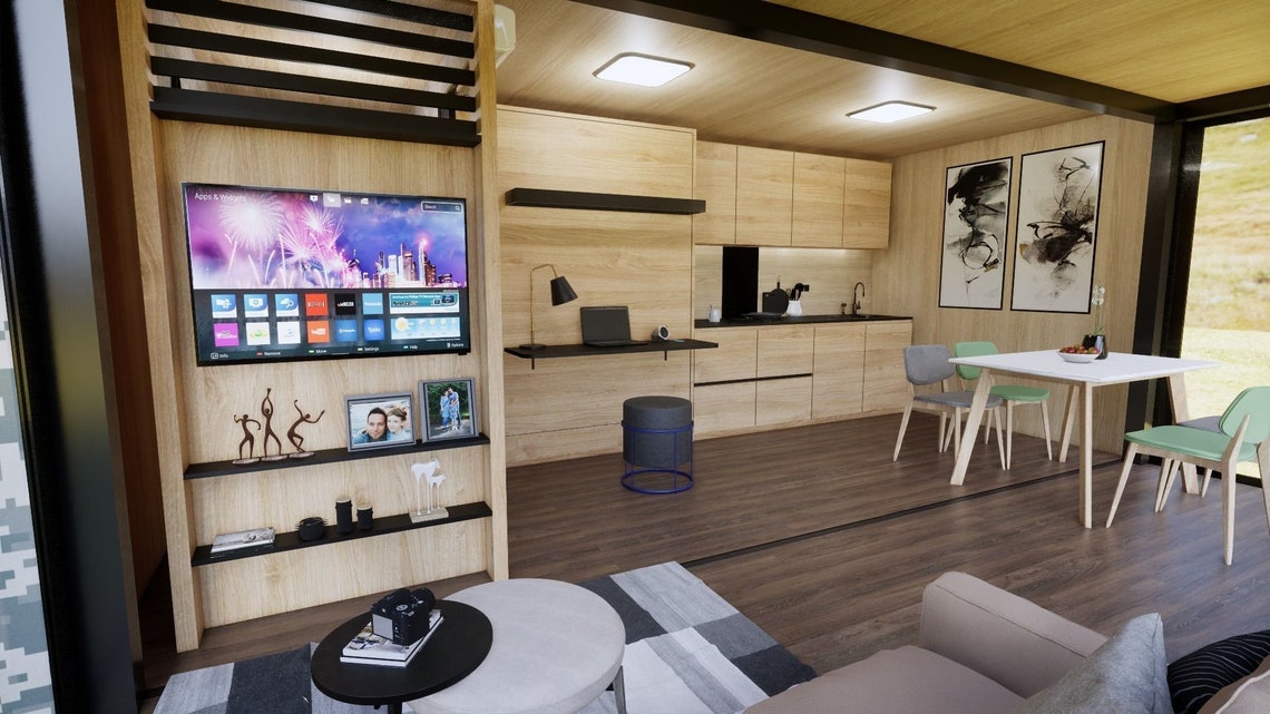 Folding Container House Plan 4.5m X 6m - Modern Floor Plans, 1 Bedroom ...