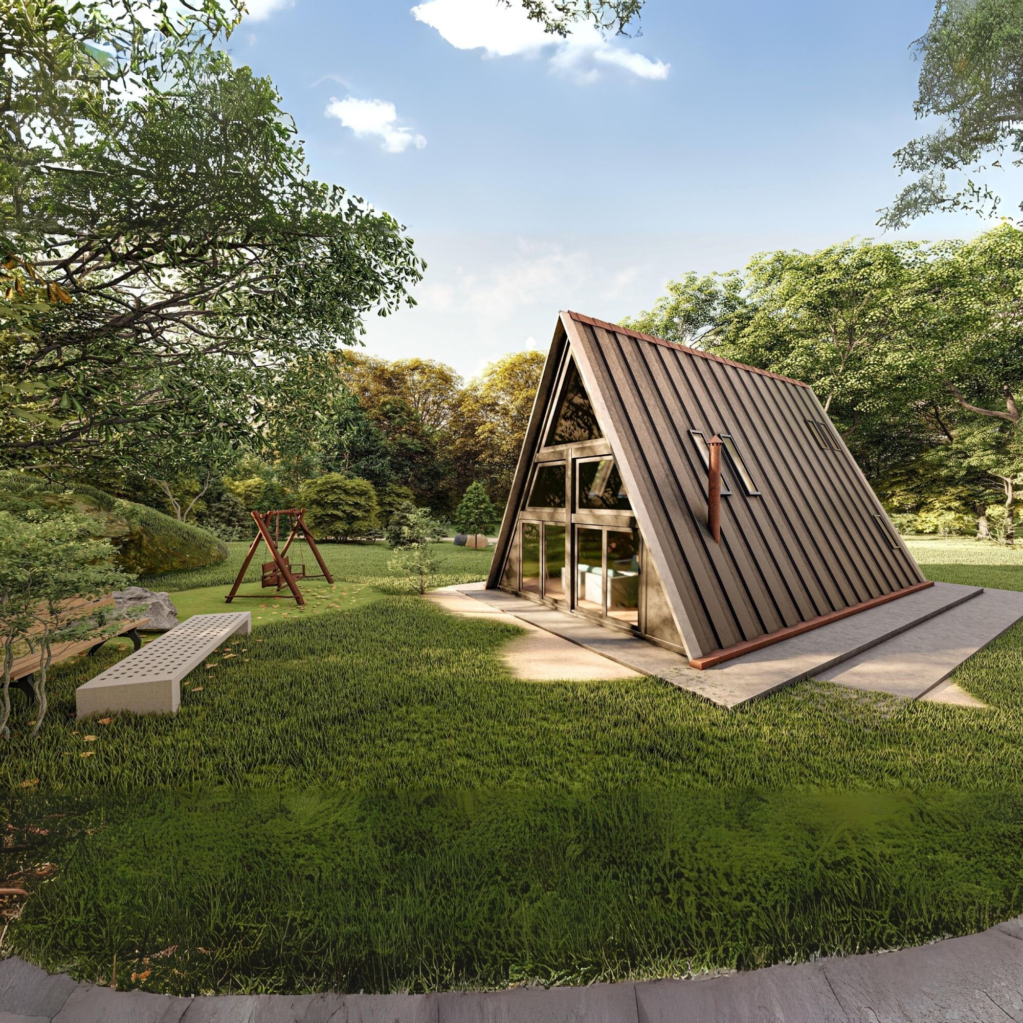 Colorado A-frame Cabin DIY Plans 5m X 8m Modern Floor Plans, 1 Bedroom ...