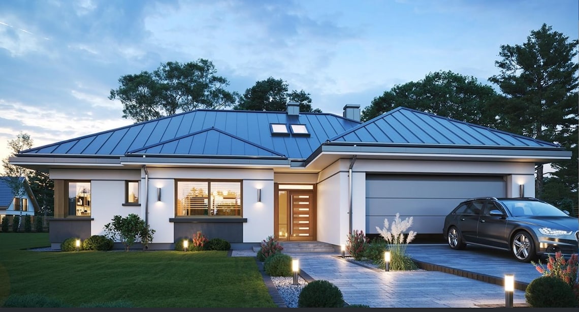 55ft X65ft -luxury One-story Villa Architectural Design -modern and ...