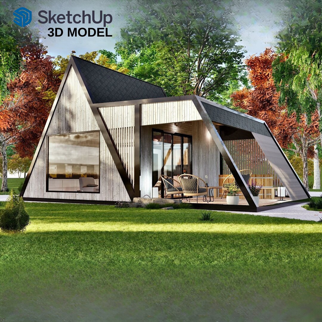Modern A-frame House Plan - Explore Your Dream Tiny House Blueprint - Etsy