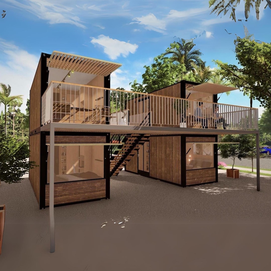 Container Hotel Modul 4 Units 2.5m X 6m , Modern Floor Plans, Container ...