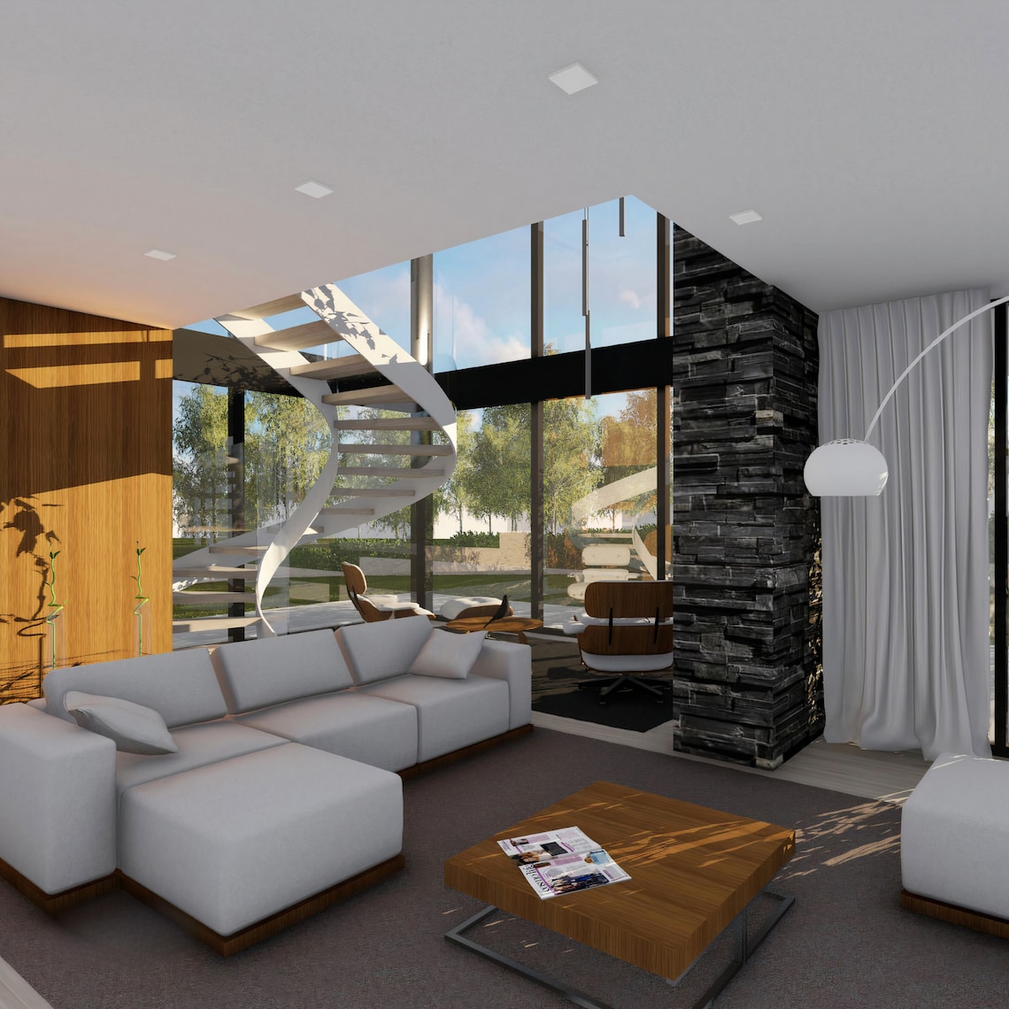 Modern House Plane Spacious 4-bedroom Home With 3 Bathrooms, Total Area ...