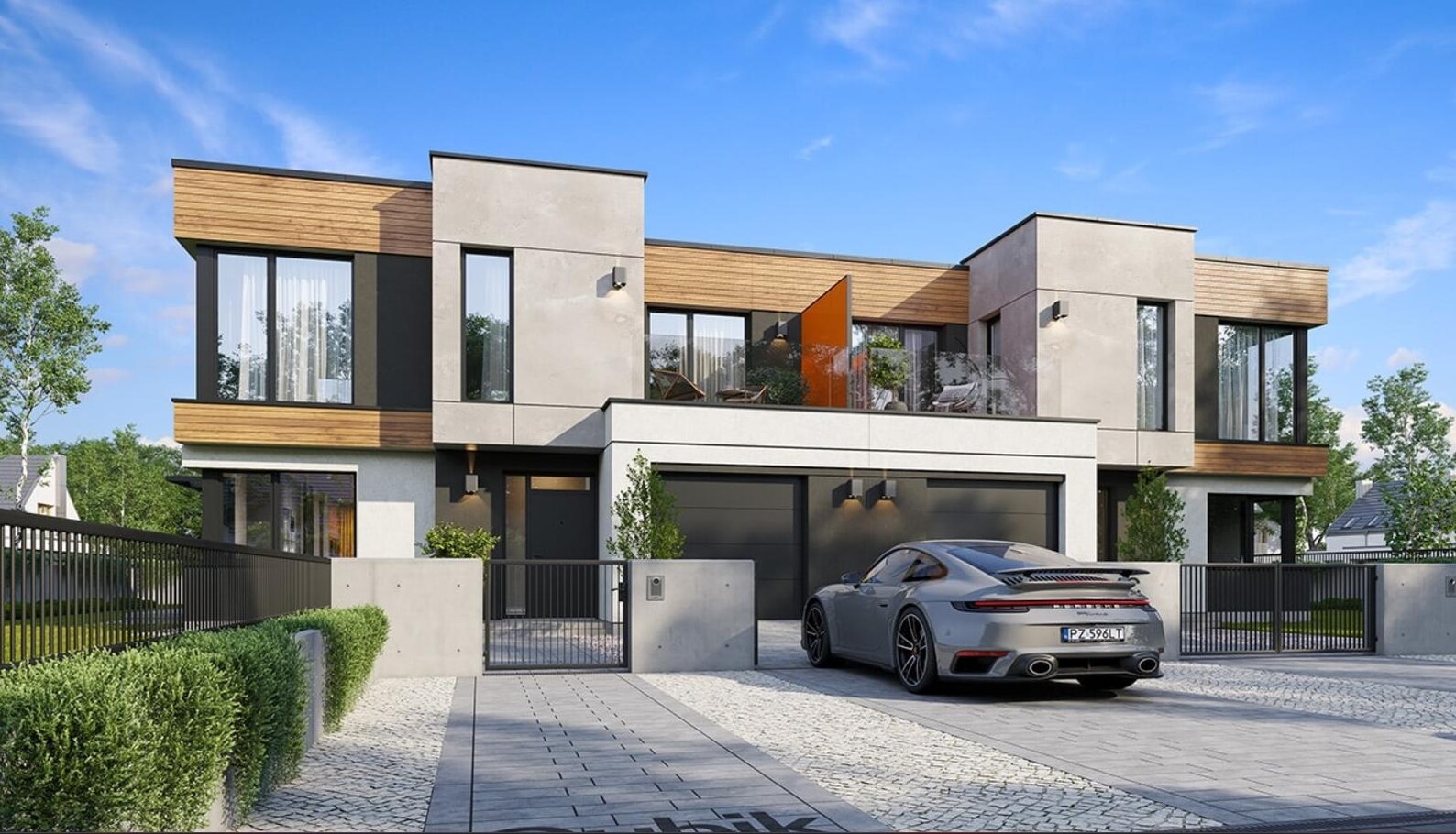 Twin Modern Villa Plans, 4 Bedroom 216 M2, W/ Loft, Bedroom, Garage ...
