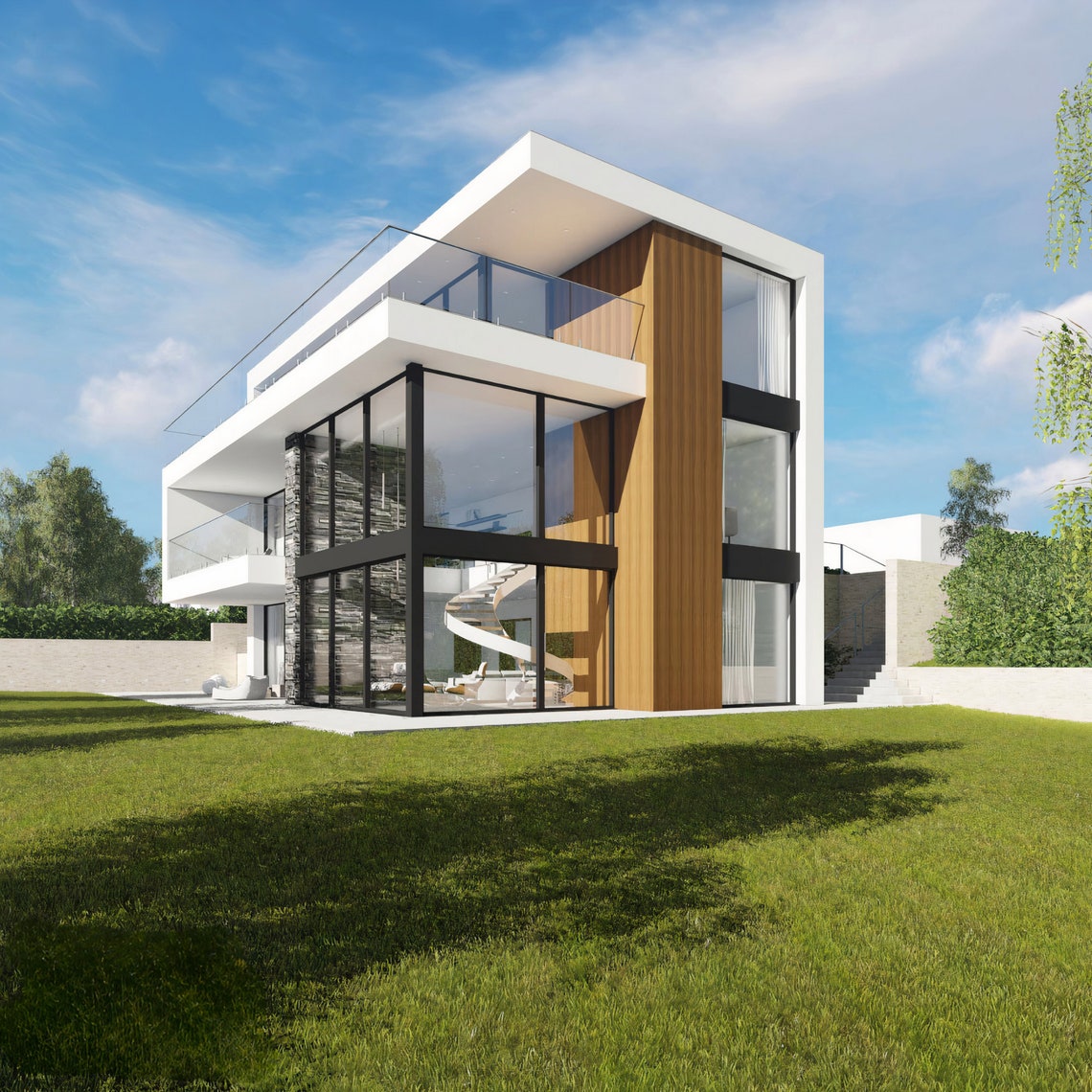 Modern House Plane - Spacious 4-bedroom Home With 3 Bathrooms, Total ...