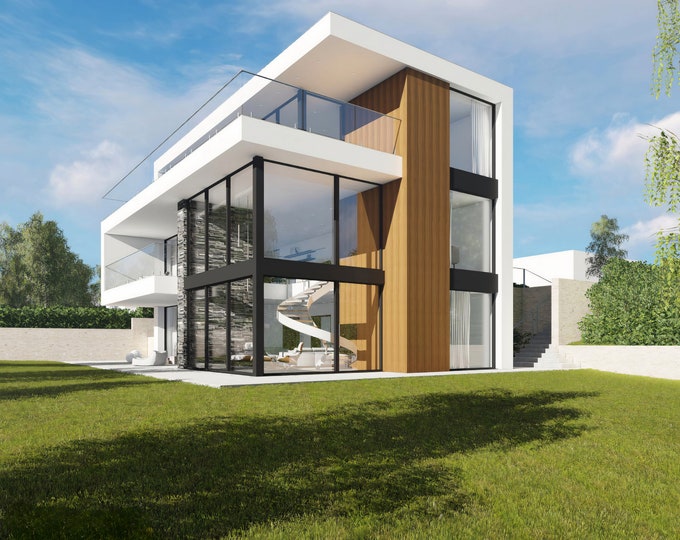 Full Detailed Modern House Plan 18m X 24m- Modern Floor Plans, 6 ...