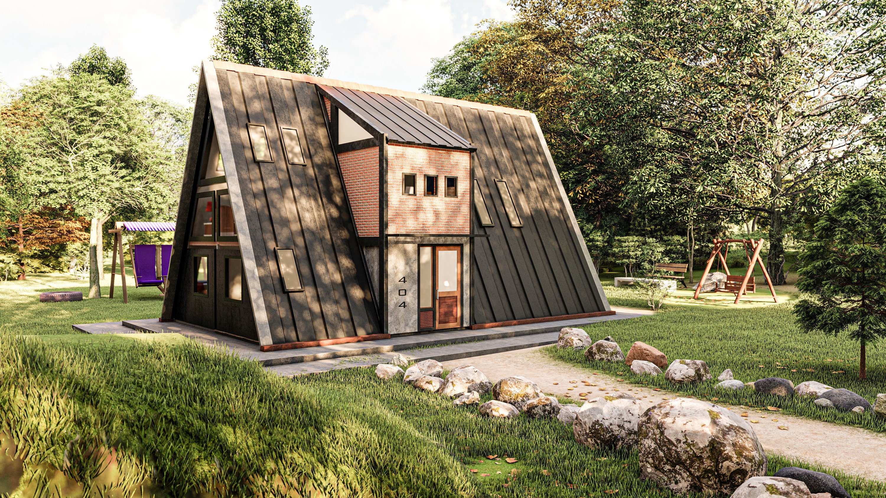 Colorado A-frame Cabin DIY Plans 5m X 8m Modern Floor Plans, 1 Bedroom ...