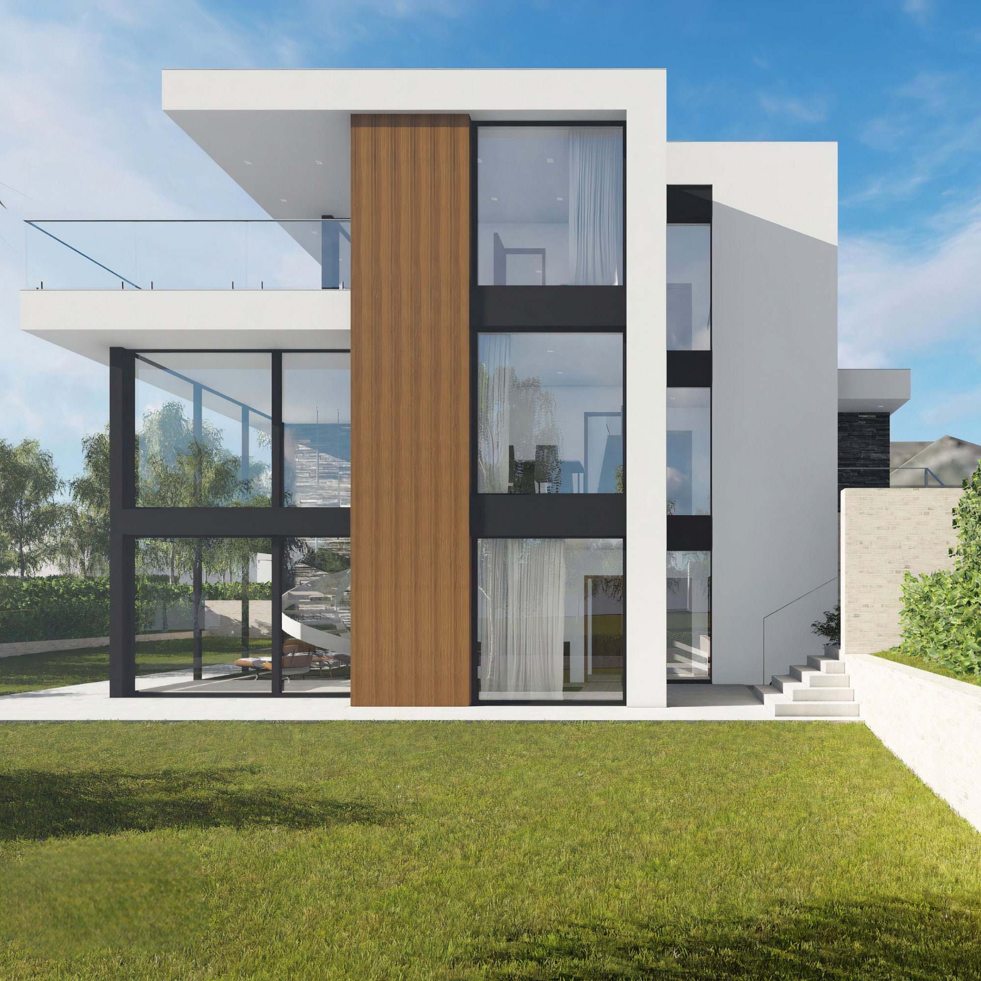 Modern House Plane - Spacious 4-bedroom Home With 3 Bathrooms, Total ...