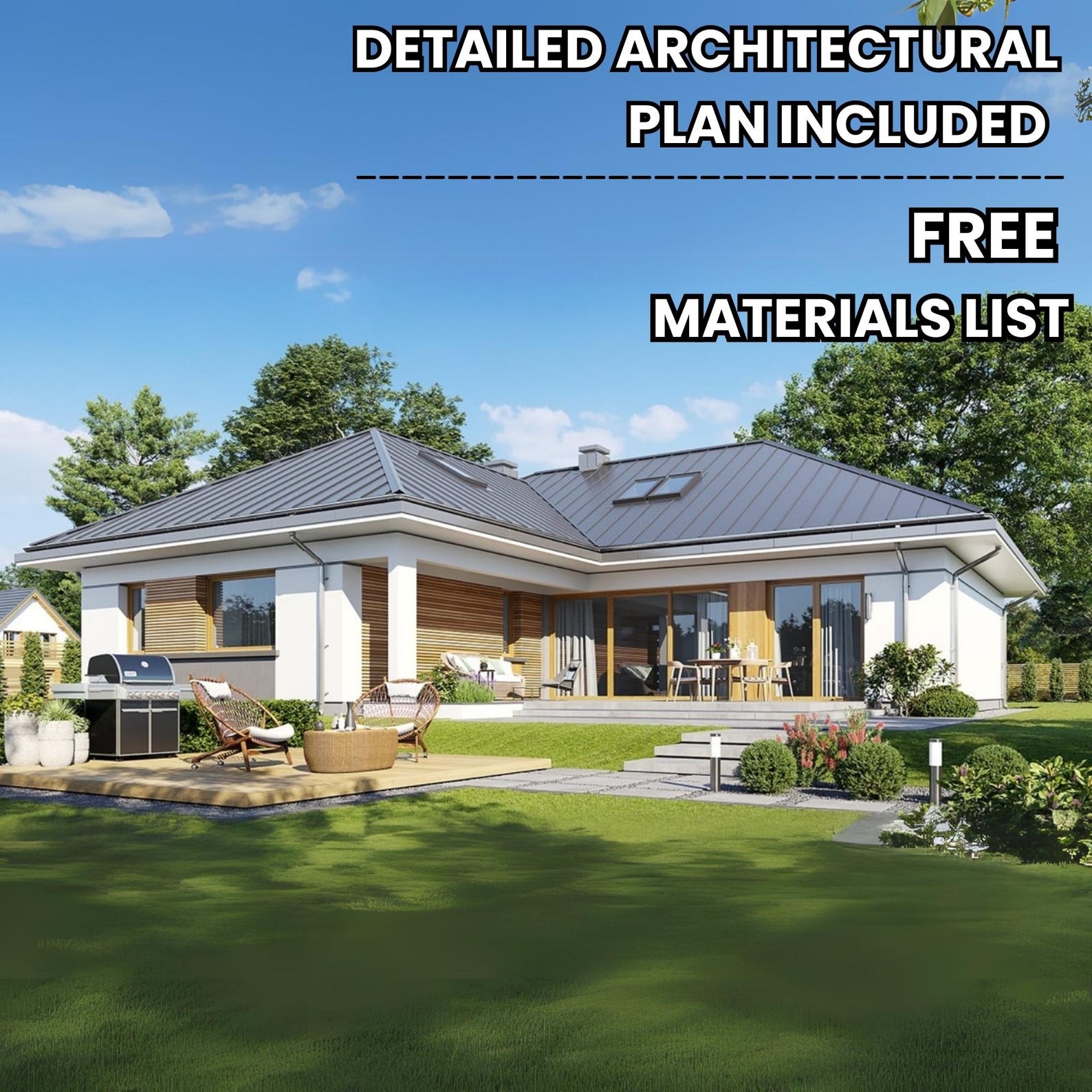 55ft X65ft -luxury One-story Villa Architectural Design -modern and ...