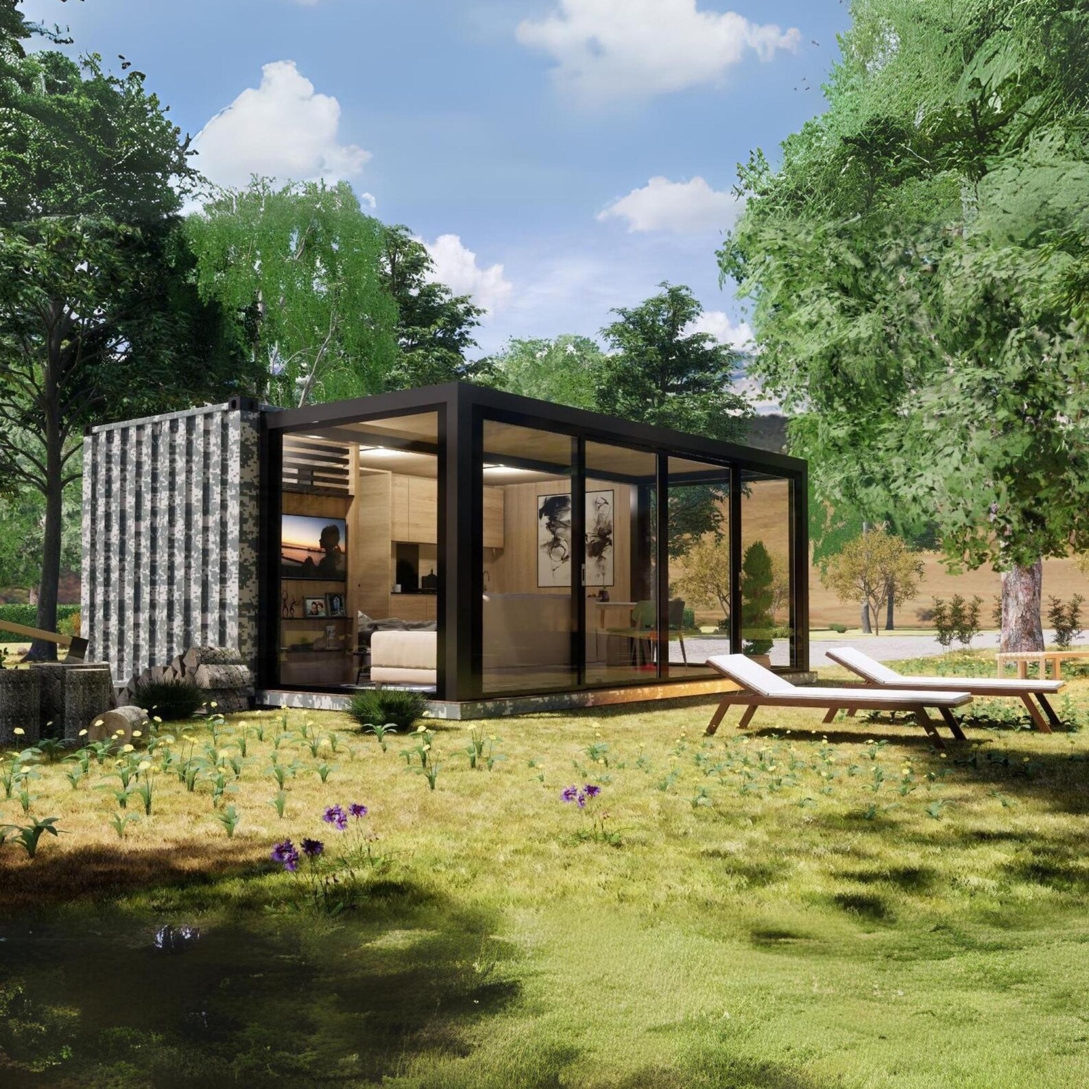 Folding Container House Plan 4.5m X 6m - Modern Floor Plans, 1 Bedroom ...