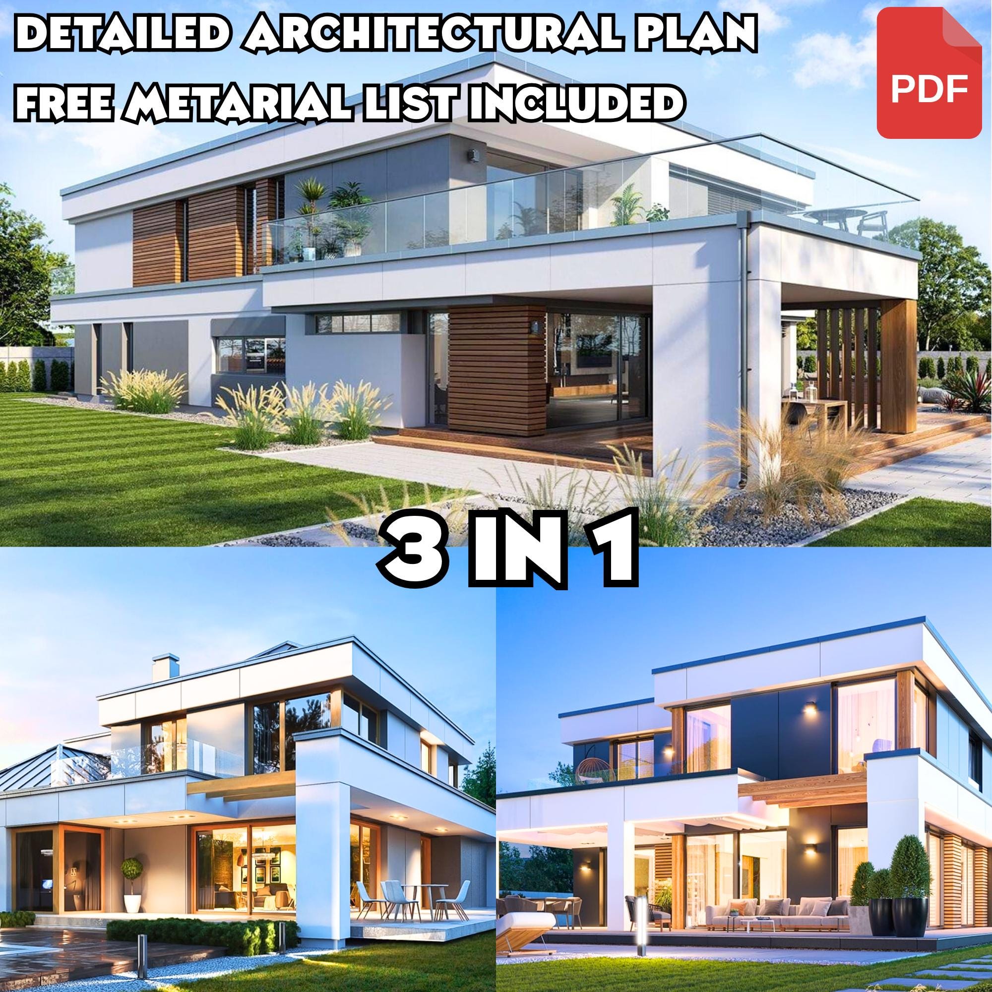 Modern House Plan -15m X 23m, 4 Bedrooms, 410 M2 ||| 17m X 20m - 4 ...