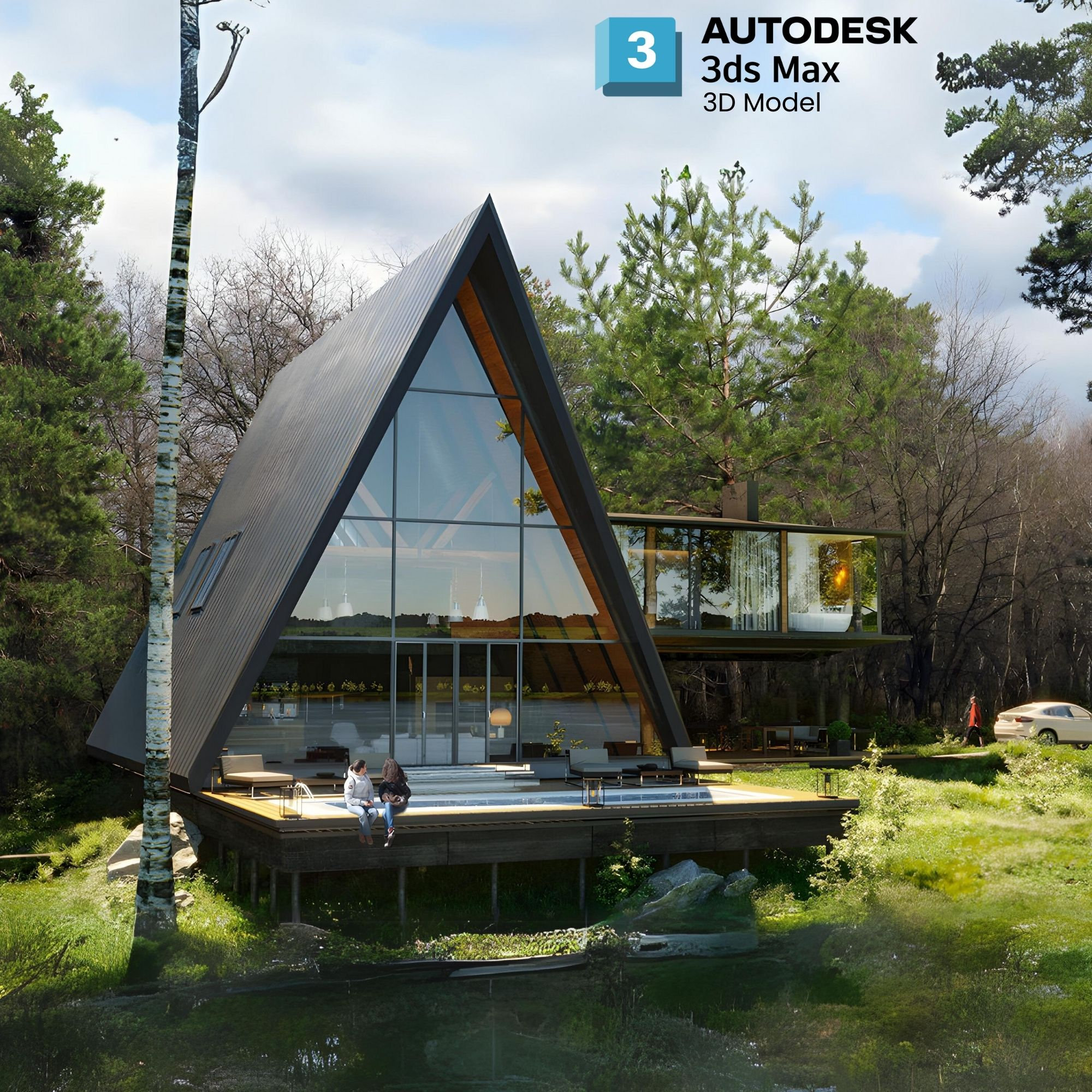 A-frame Cabin Design Modern Home Blueprint - Etsy Australia