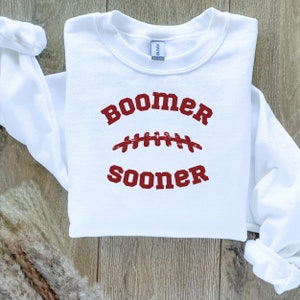 Boomer Sooner University of Oklahoma Football Crewneck Sweatshirt - Etsy