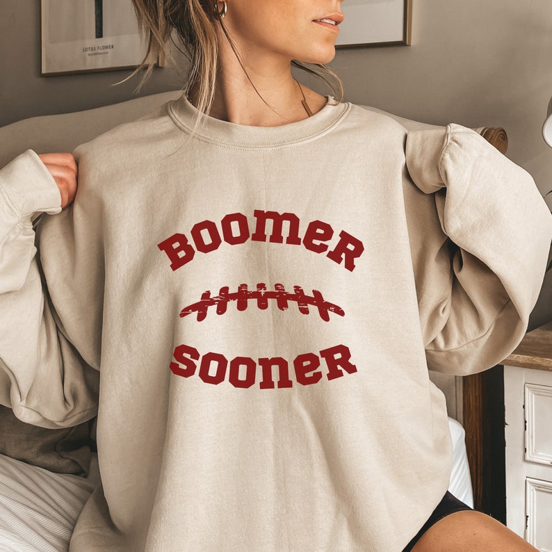 Boomer Sooner University of Oklahoma Football Crewneck Sweatshirt - Etsy