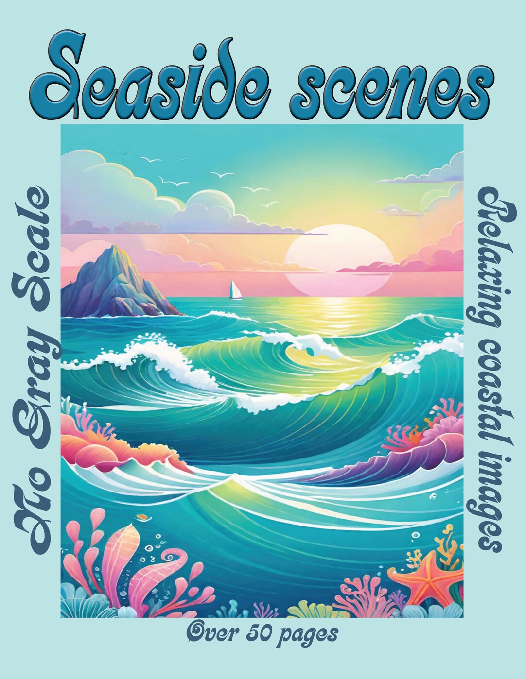 Seaside Scenes Coloring Book, Ocean Scenes Coloring Book, Ocean Wonders ...