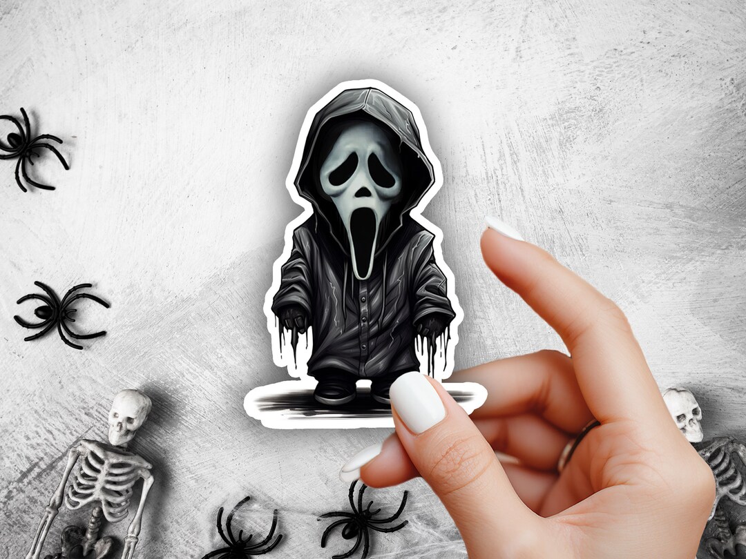 Cute Ghostface Scream Halloween Sticker - Laptop, Planners, Journaling ...