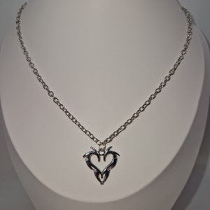 Cybercore Fairycore Y2k Silver Necklace With Heart Pendant - Etsy