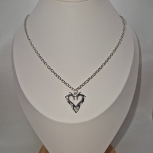 Cybercore Fairycore Y2k Silver Necklace With Heart Pendant - Etsy