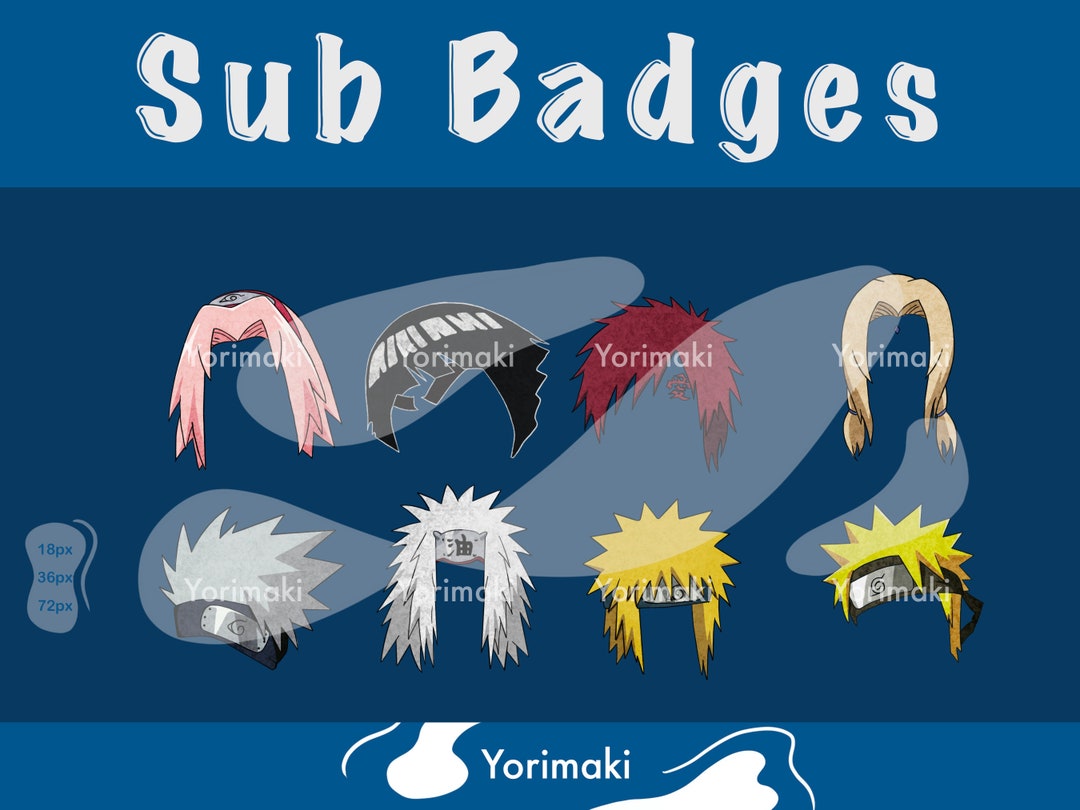 Anime Hair SUBS Badges Twitch Ninja - Etsy