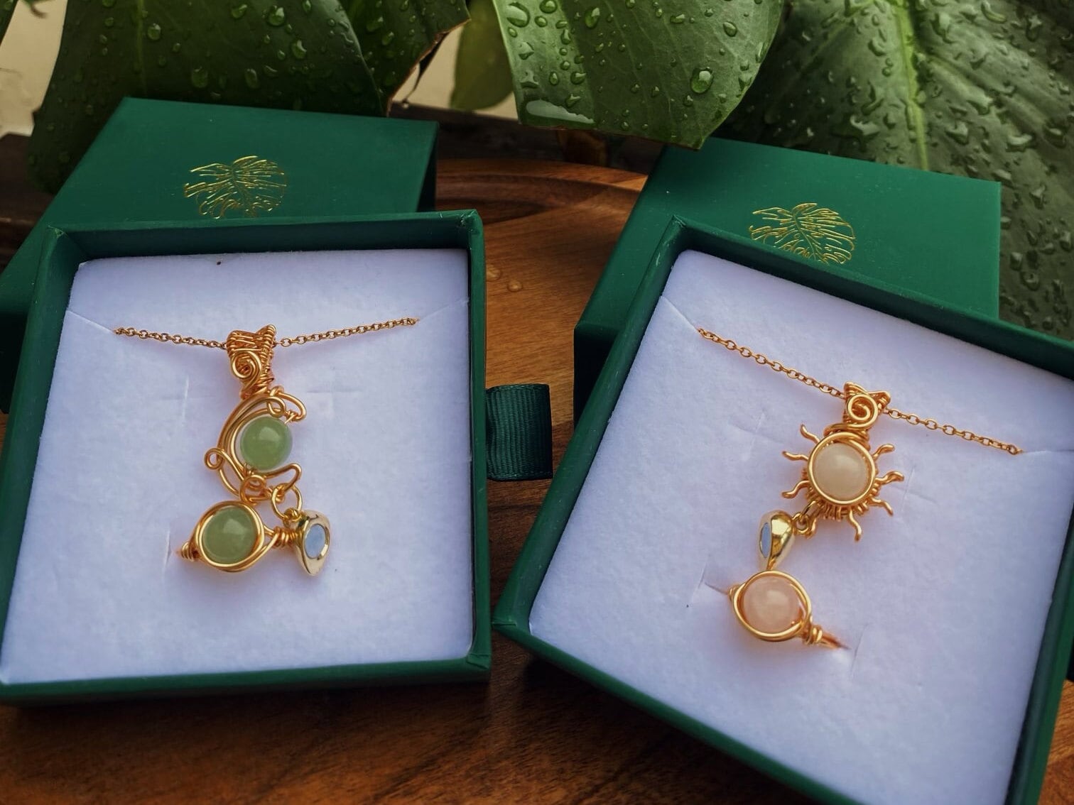 Soluna Set Matching Sun and Moon Necklace With Heart Magnet - Etsy