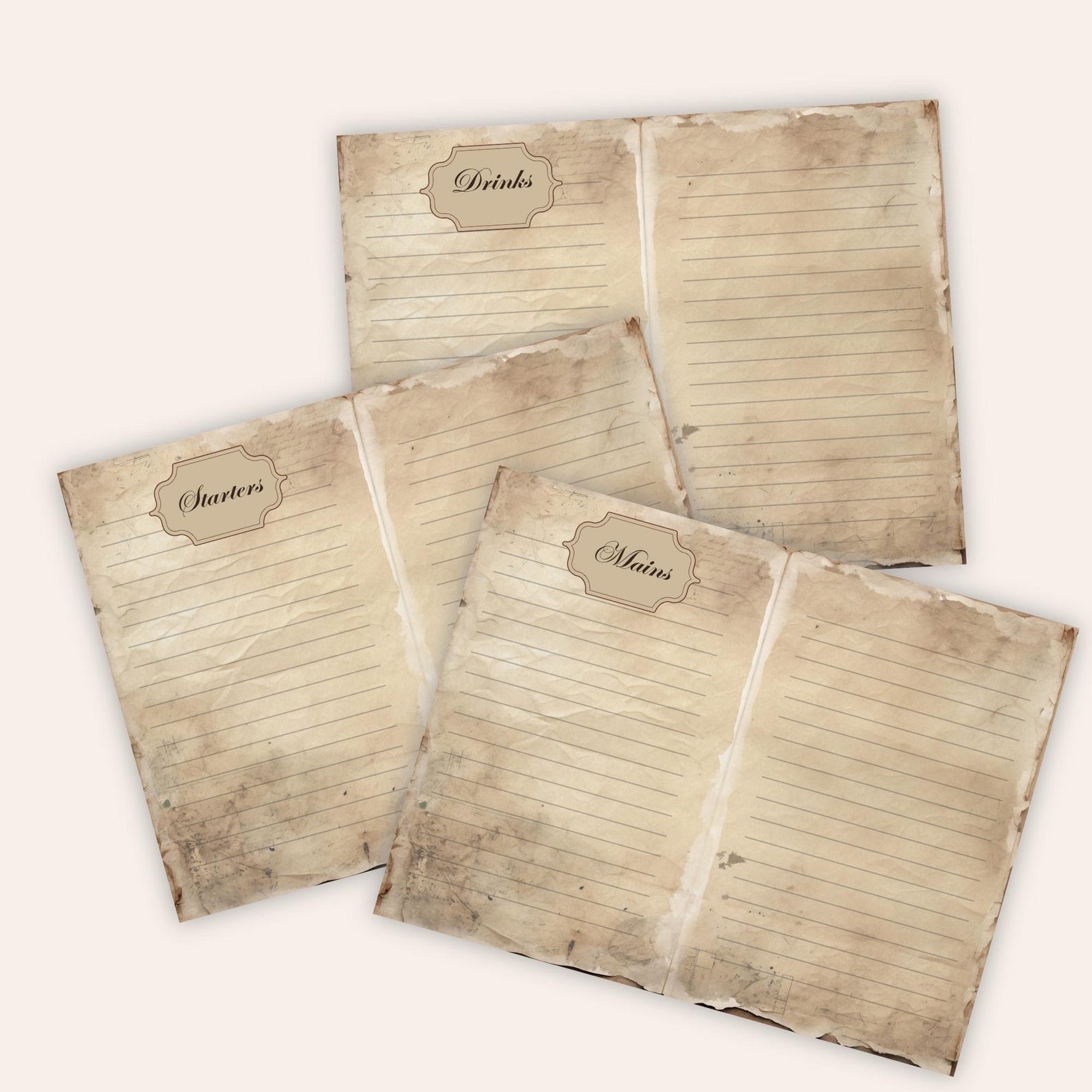 Family Recipes Junk Journal Kit, Recipe Journal Printables, Editable ...
