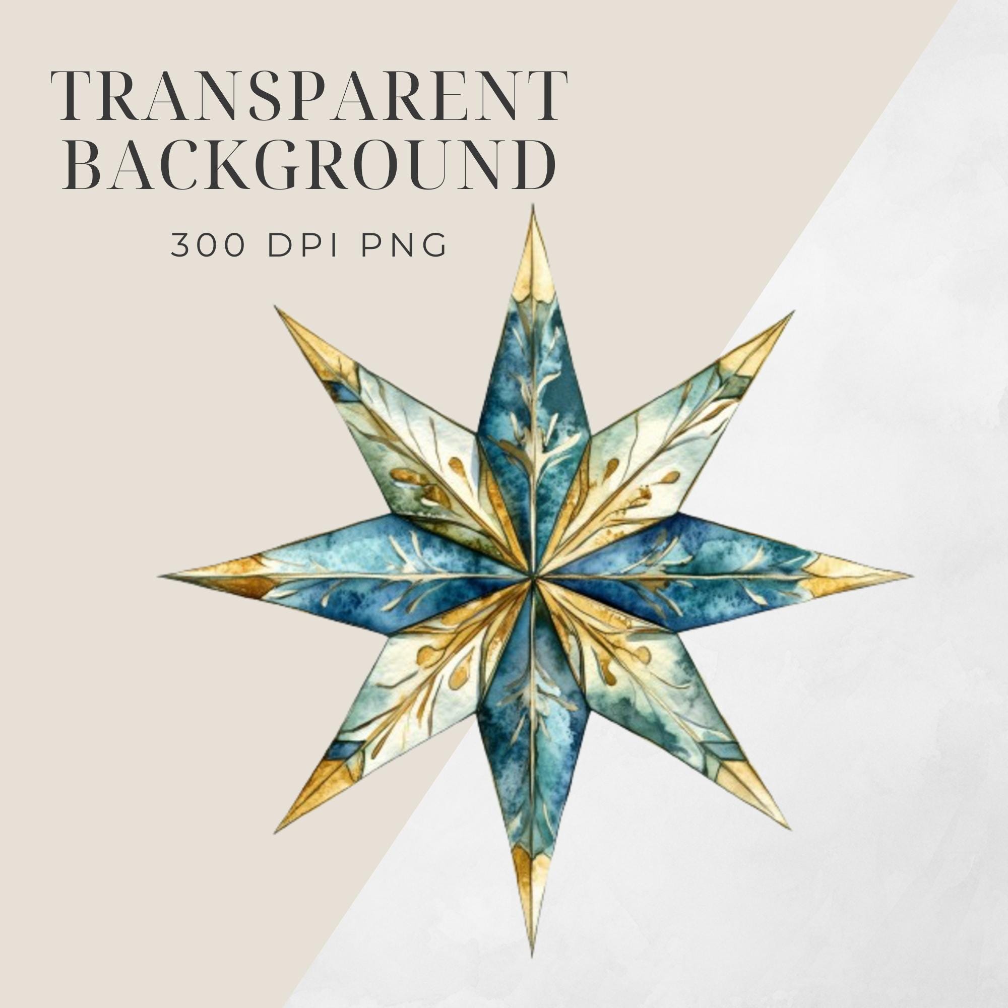 North Star Clipart,watercolour North Star , Transparent Png, Digital ...