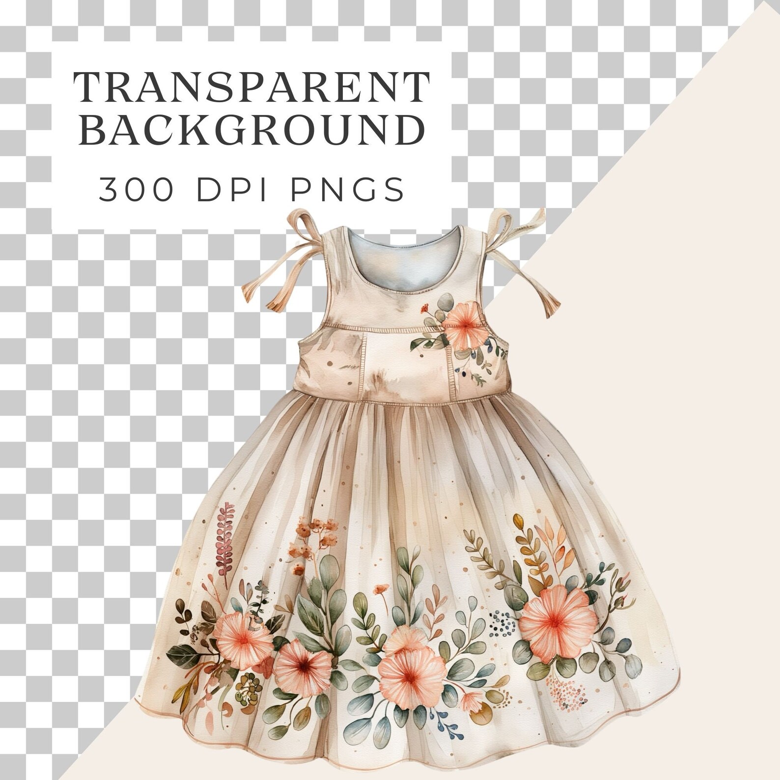 Boho Baby Girl Clothes Clipart, Watercolor , Pretty Baby Dress,nursery ...