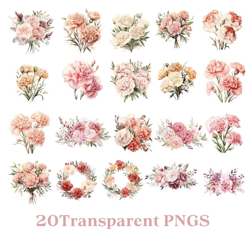 Birth Month Flower Clipart Bundle,watercolor Birthday Flower Clipart ...