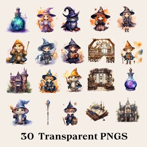 Wizard Academy Clipart Bundle,commercial Use,witch and Wizard School ...