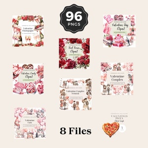 Watercolor Valentines Day Clipart Bundle, Boho Valentines Clipart ...