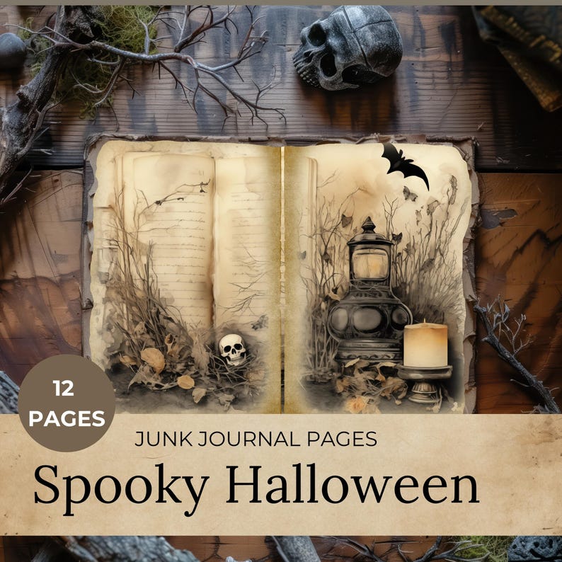 Spooky Halloween Junk Journal Kit,vintage Goth Ephemera ,dark Forest ...