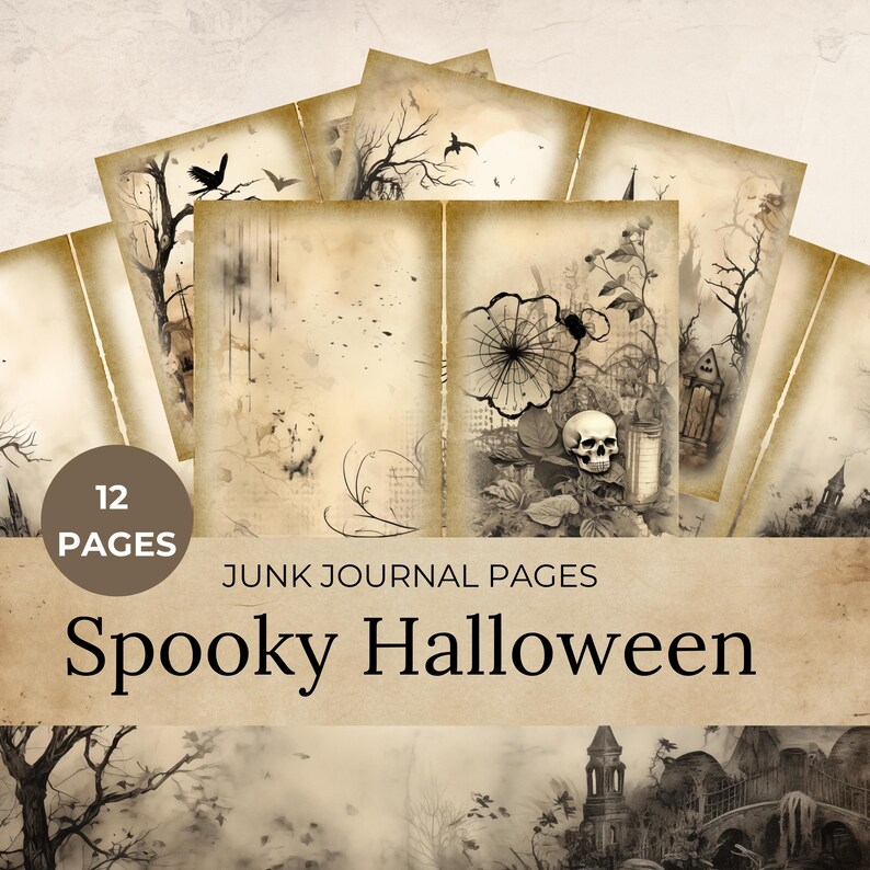 Spooky Halloween Junk Journal Kit,vintage Goth Ephemera ,dark Forest ...