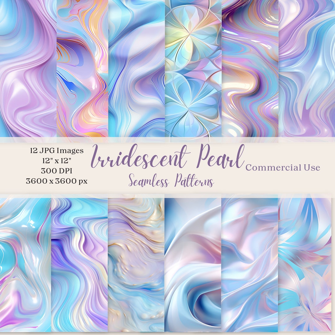 Iridescent Pearl Seamless Digital Paper - Continuous Mother of Pearl ...