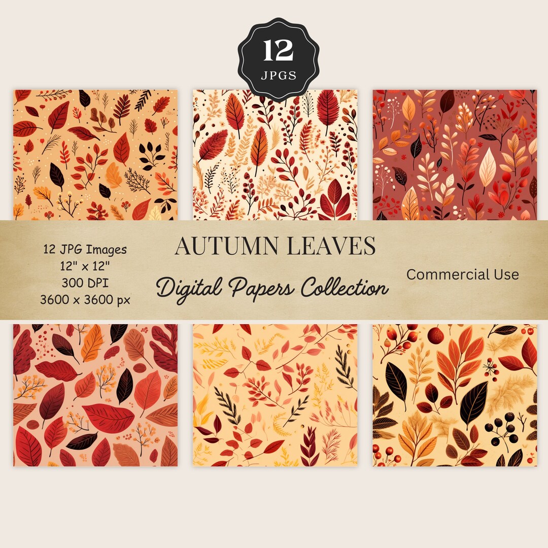 Autumn Leaves,watercolor Fall Clipart,seamless Autumnal Patterns, Fall ...