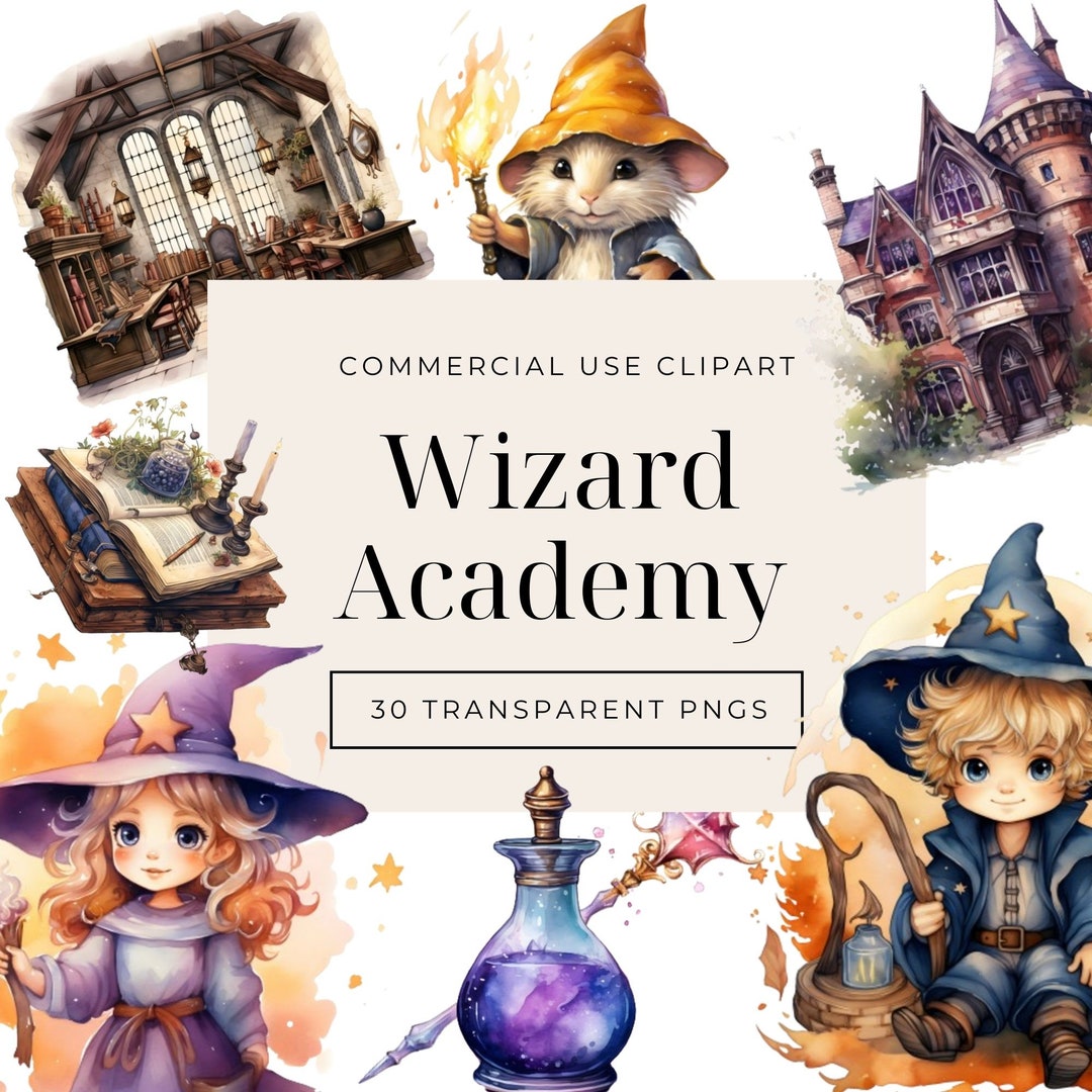 Wizard Academy Clipart Bundle,commercial Use,witch and Wizard School ...