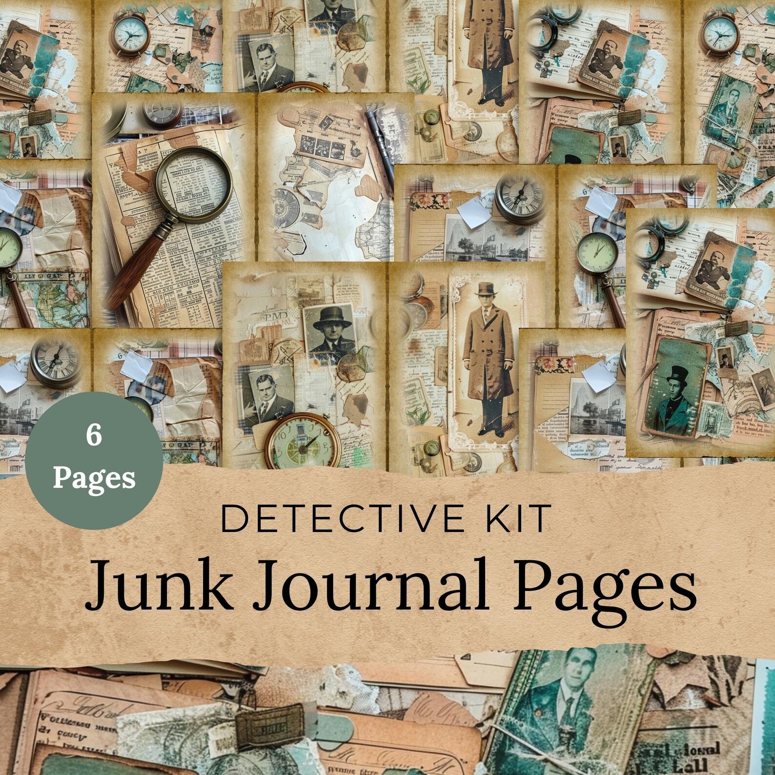 Detective Junk Journal Kit ,printable, Crime Junk Journal, Digital ...