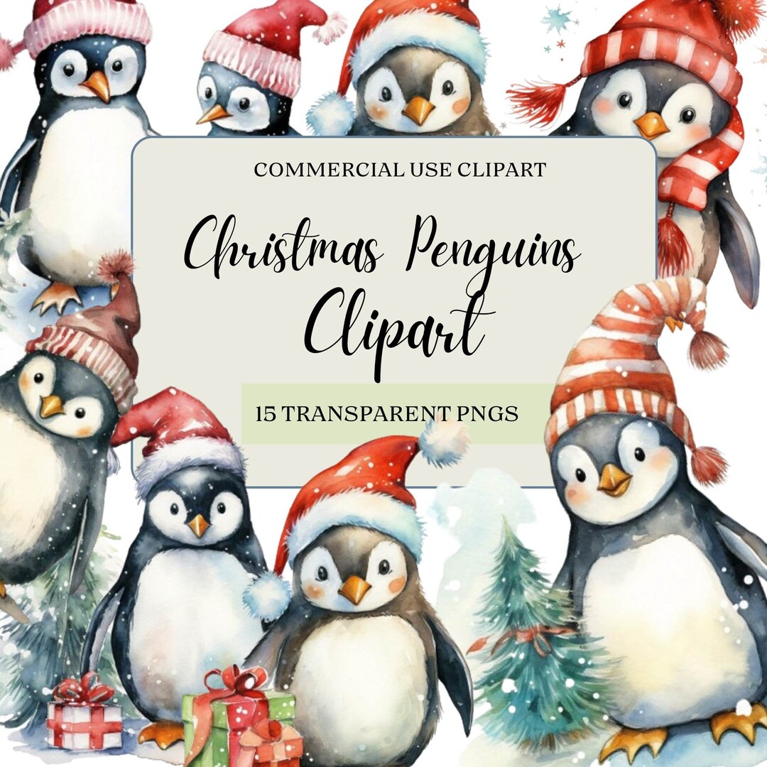 Christmas Penguin Clipart Bundle Cute Penguin Winter Clipart Baby ...
