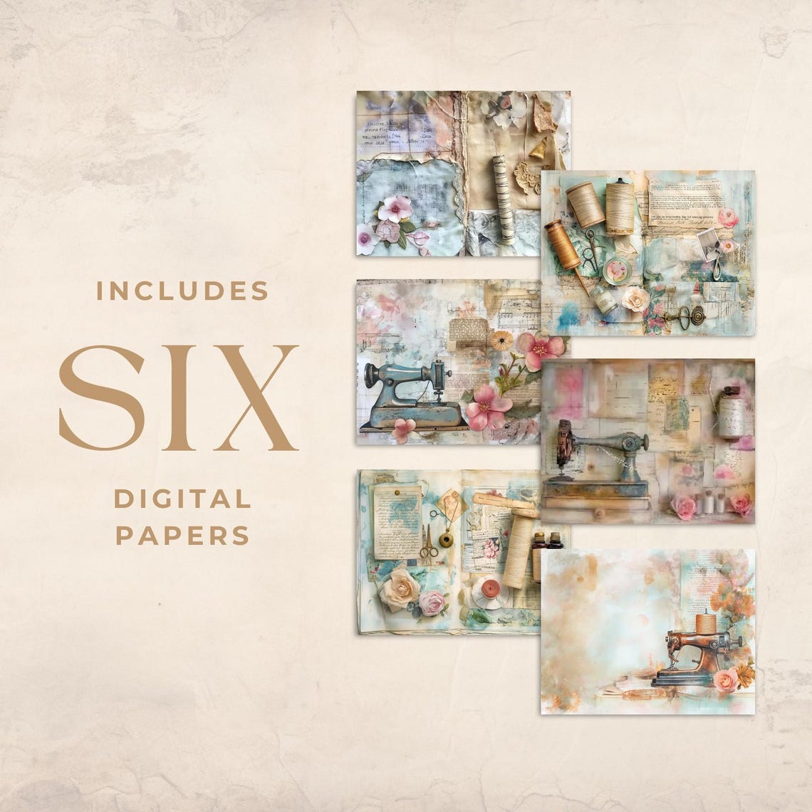 Sewing Theme Junk Journal , Sewing Ephemera ,stiching Themed ...