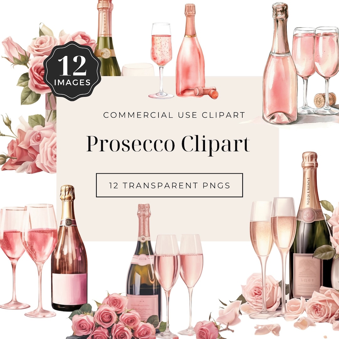 Prosecco Clipart | Celebrations Clipart | Commercial Use | Drink ...