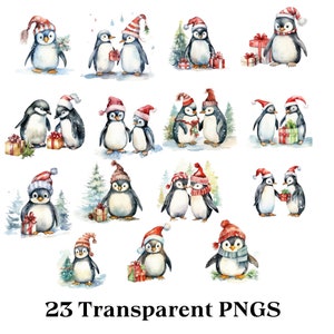 Christmas Penguin Clipart Bundle Cute Penguin Winter Clipart Baby ...