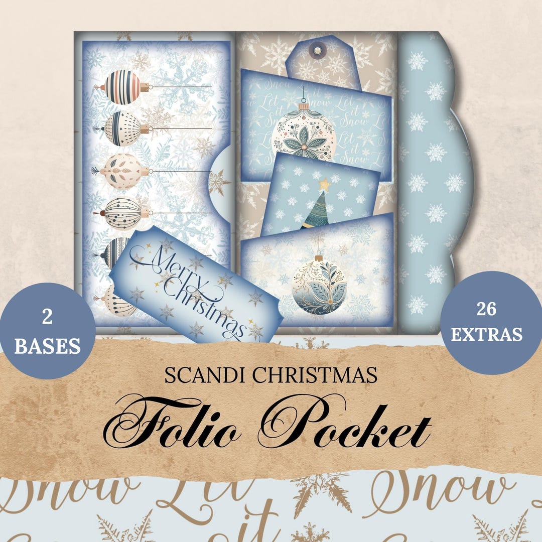 Scandi Christmas Junk Journal, Printable Folio Kit ,scrapbook Digital ...