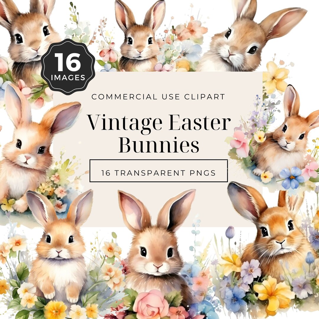 Vintage Easter Bunny Clipart ,card Images ,bunches of Bunnies Collage ...
