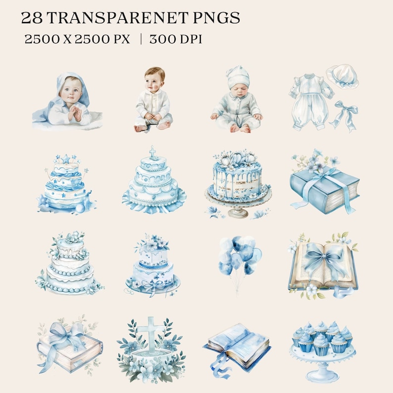 Baby Boy Baptism Clipart, Religious Clip Art, Christening Graphics ...