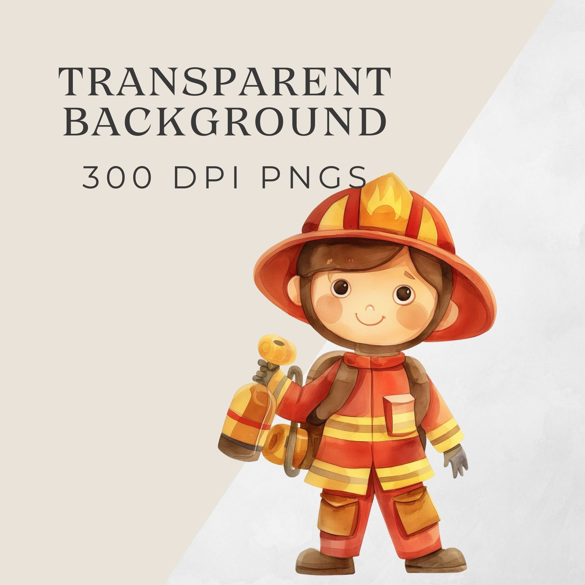 Firetruck Watercolor Clipart , Fire Station ,fireman ,fire Fighters PNG ...