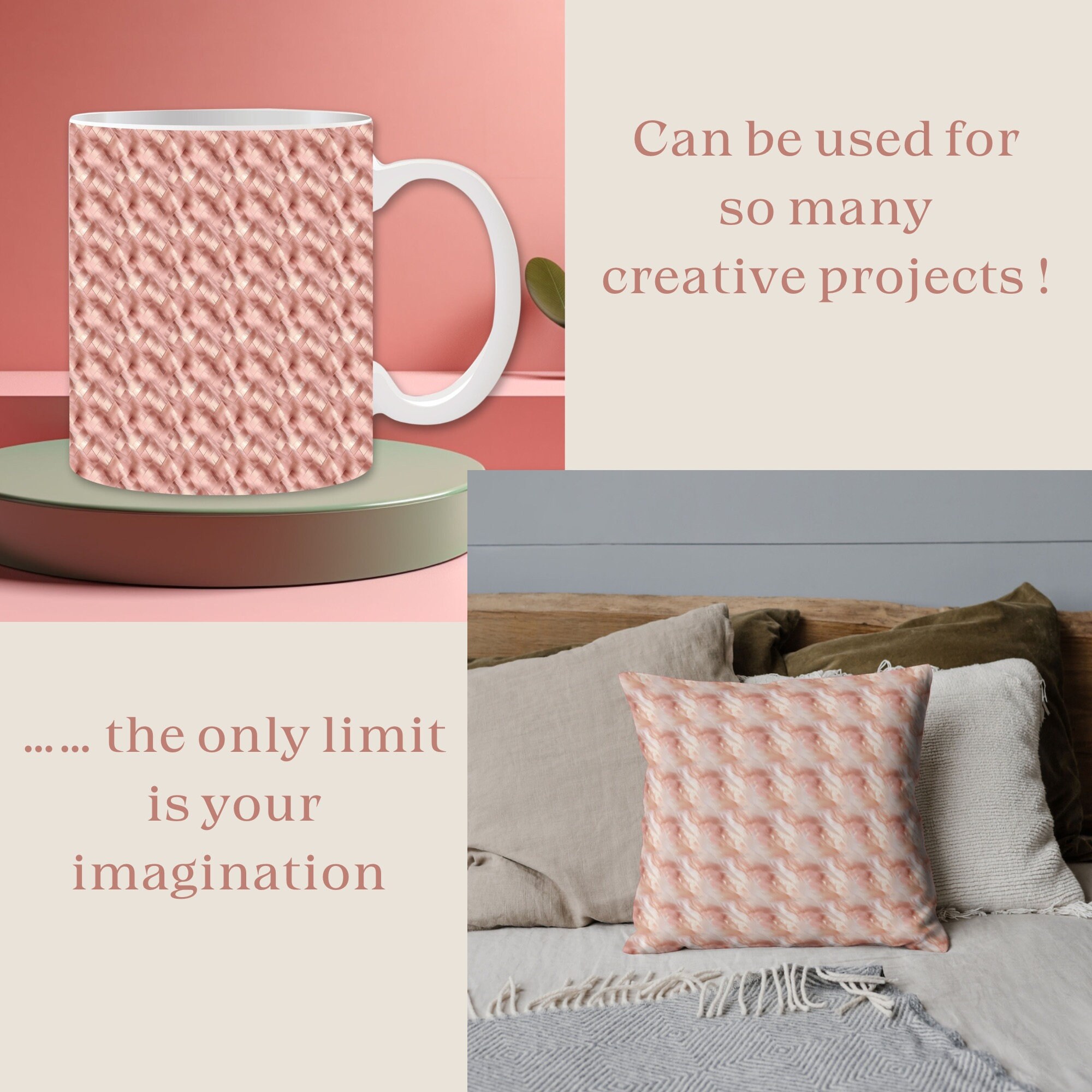 Rose Gold Metallic Effect Seamless Texture, Foil Effect Printable Paper ...