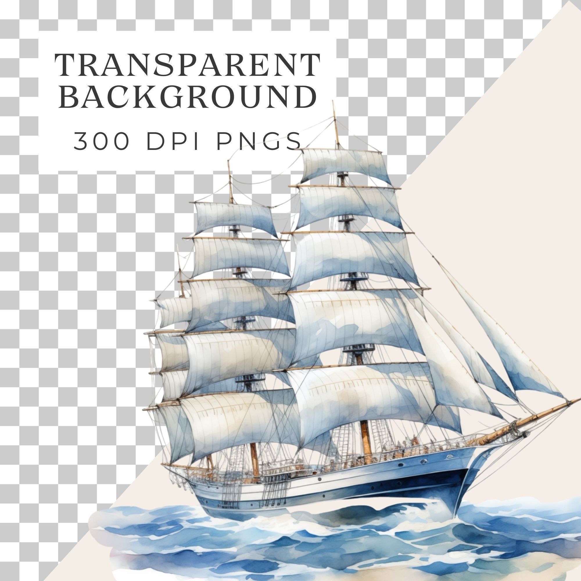 Over the Sea, Nautical Clipart,full Sail,sailing Clip Art,compass ...