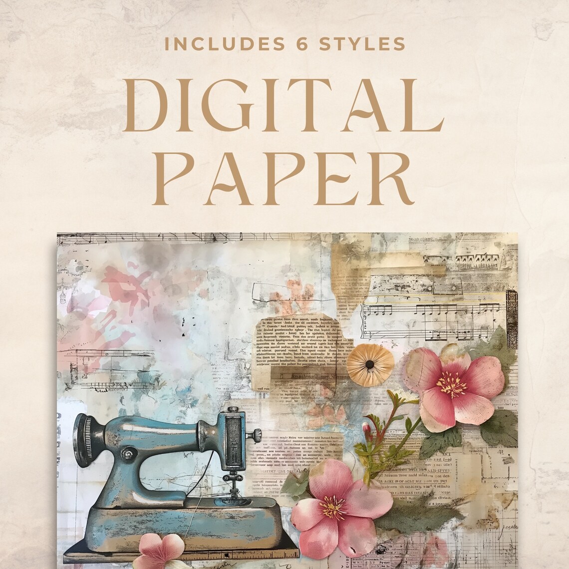 Sewing Theme Junk Journal , Sewing Ephemera ,stiching Themed ...