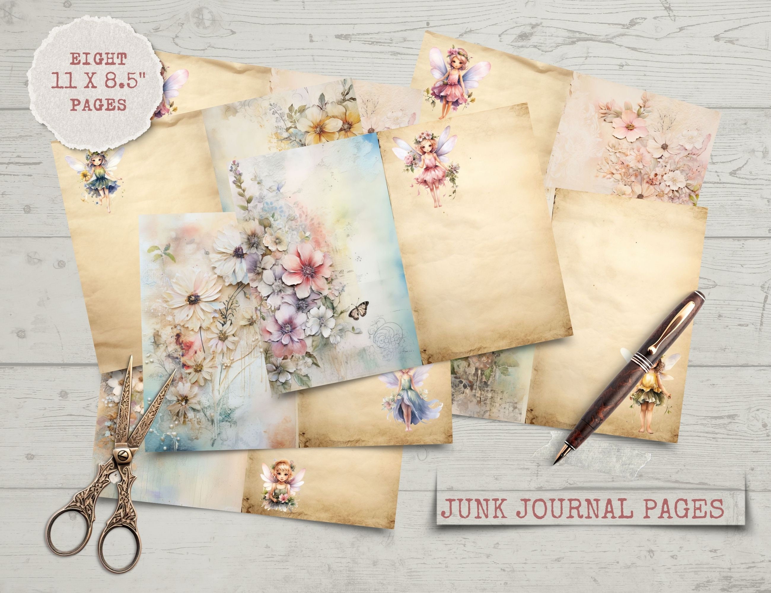 Flower Fairies Junk Journal Pages, Whimsical Magical Floral Spring ...