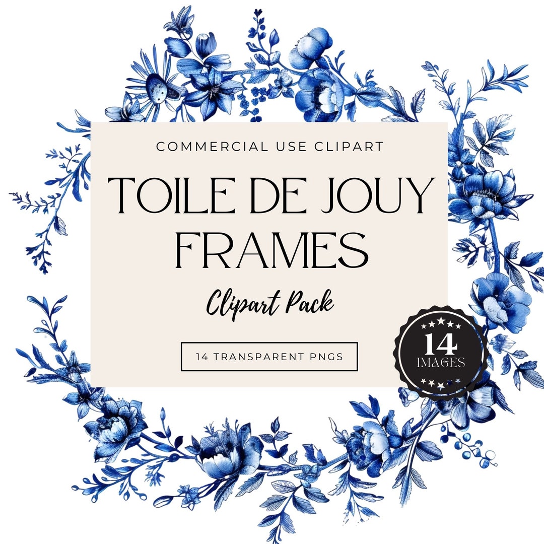 French Blue Frame Clipart,toile De Jouy , Vintage Designs, Wedding ...