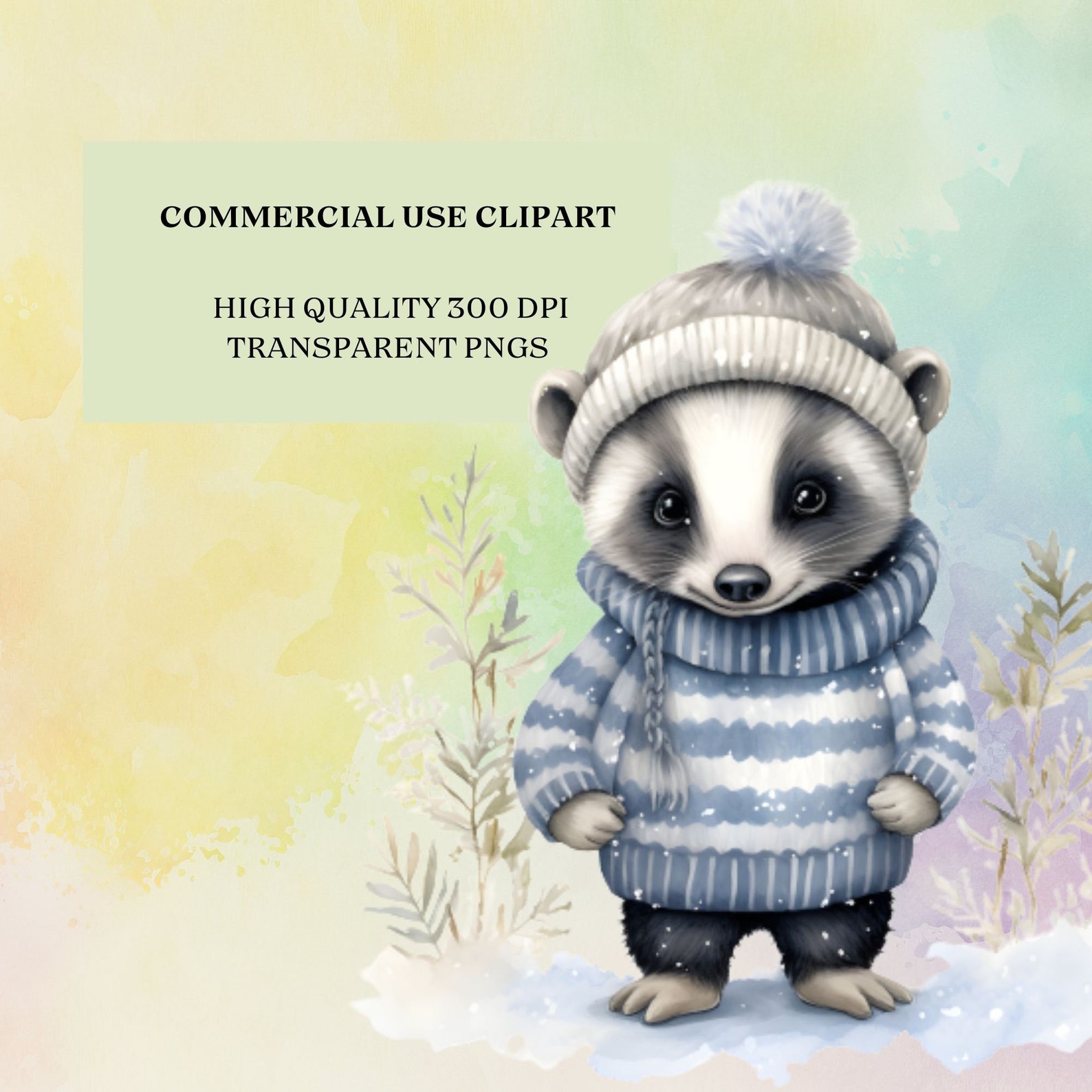 Watercolor Winter Clipart, Christmas Clipart, Christmas Watercolor ...